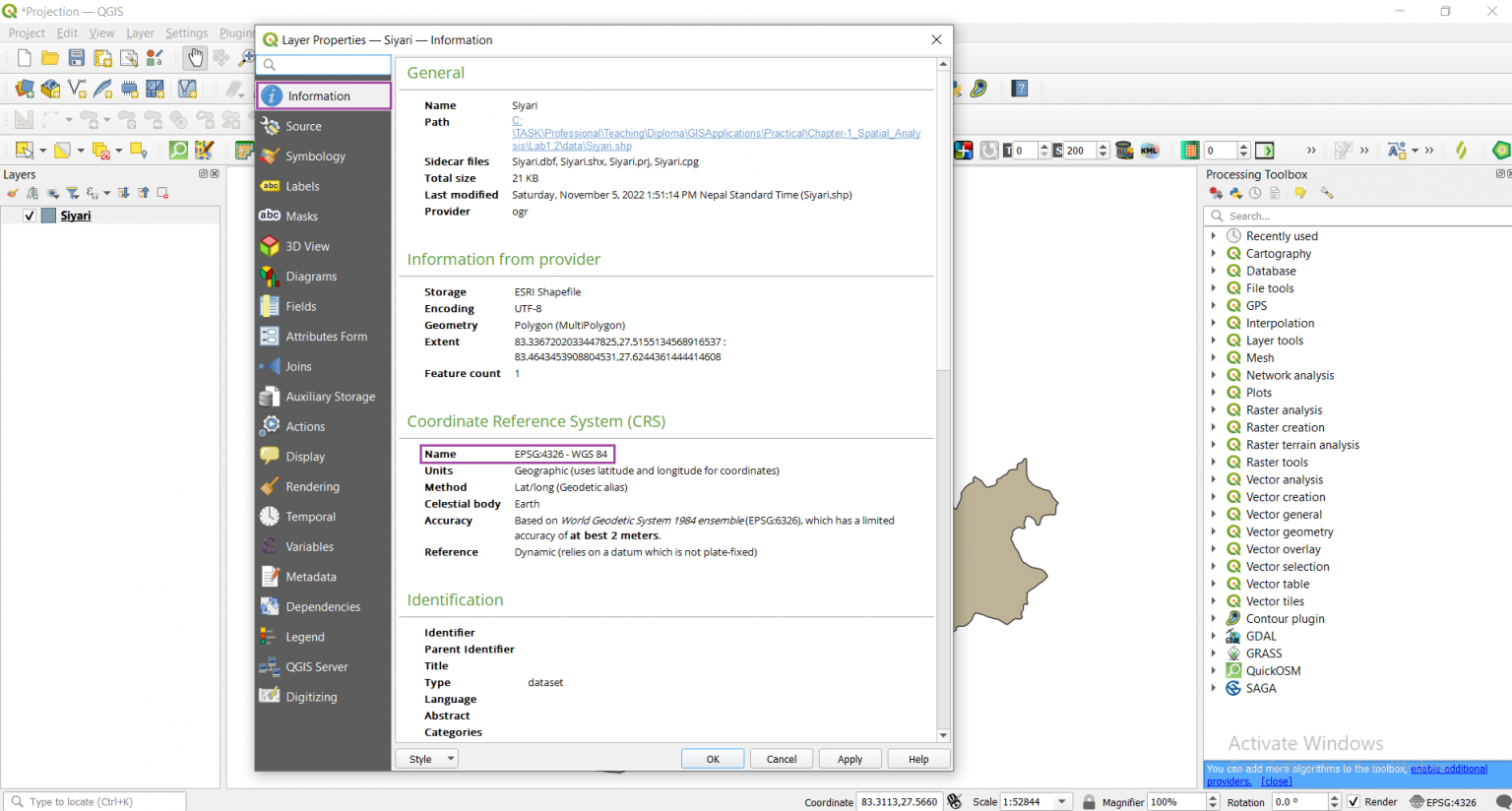 How To Do Projection Of A Vector Data In Qgis Map Adda