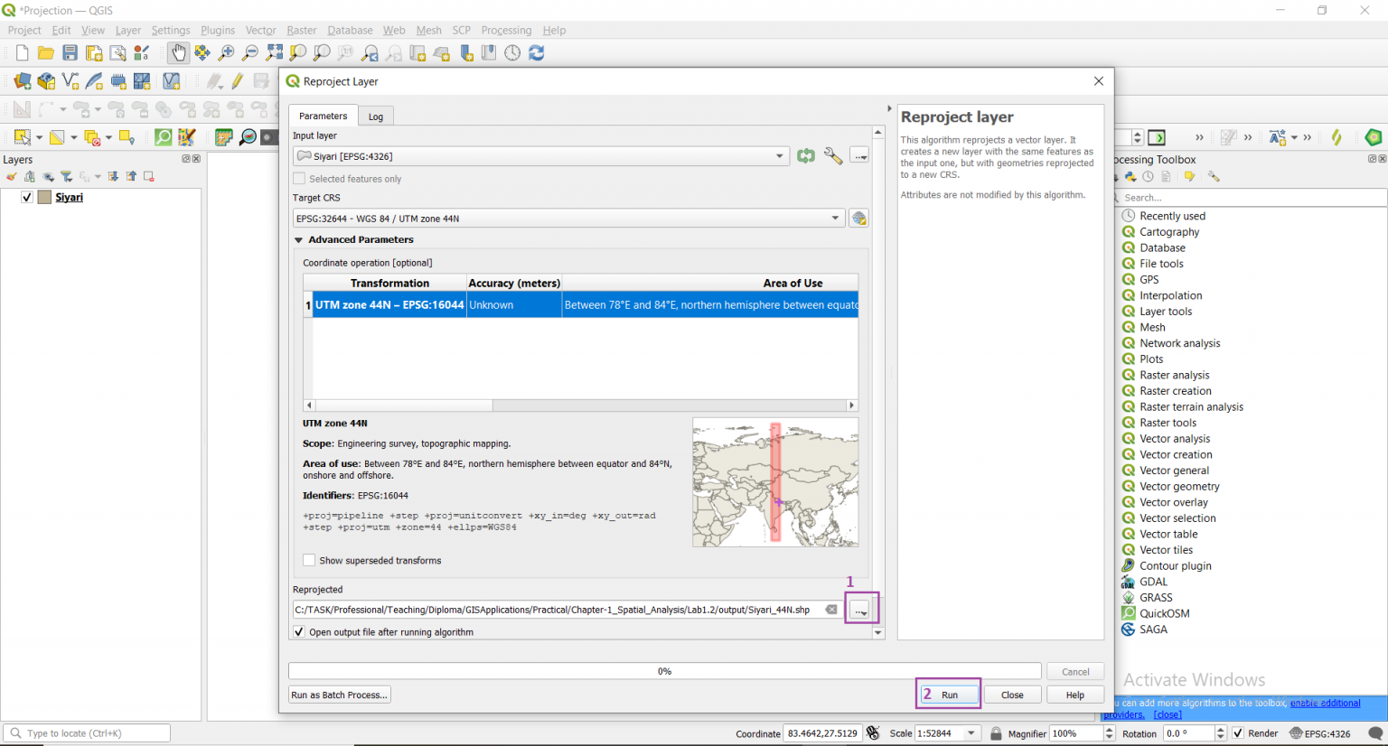 How to do projection of a vector data in QGIS ? - Map Adda