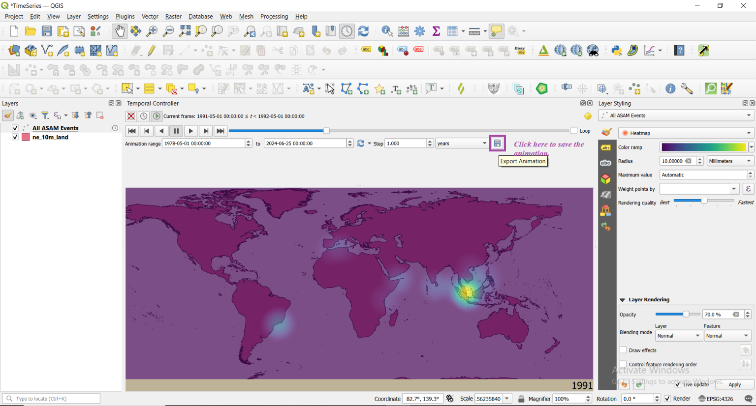 Time series data animation in QGIS - Map Adda