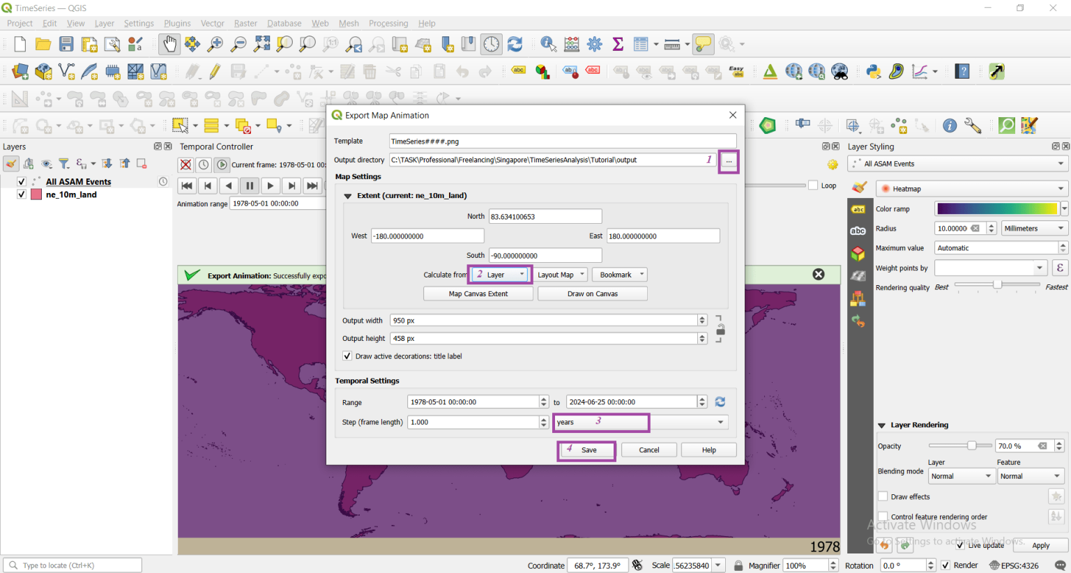 Time series data animation in QGIS - Map Adda